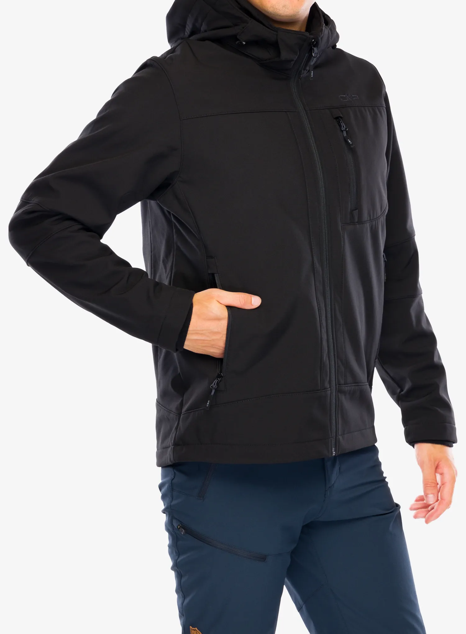 Softshell jakna CMP Vivo Jacket Zip Hood - nero
